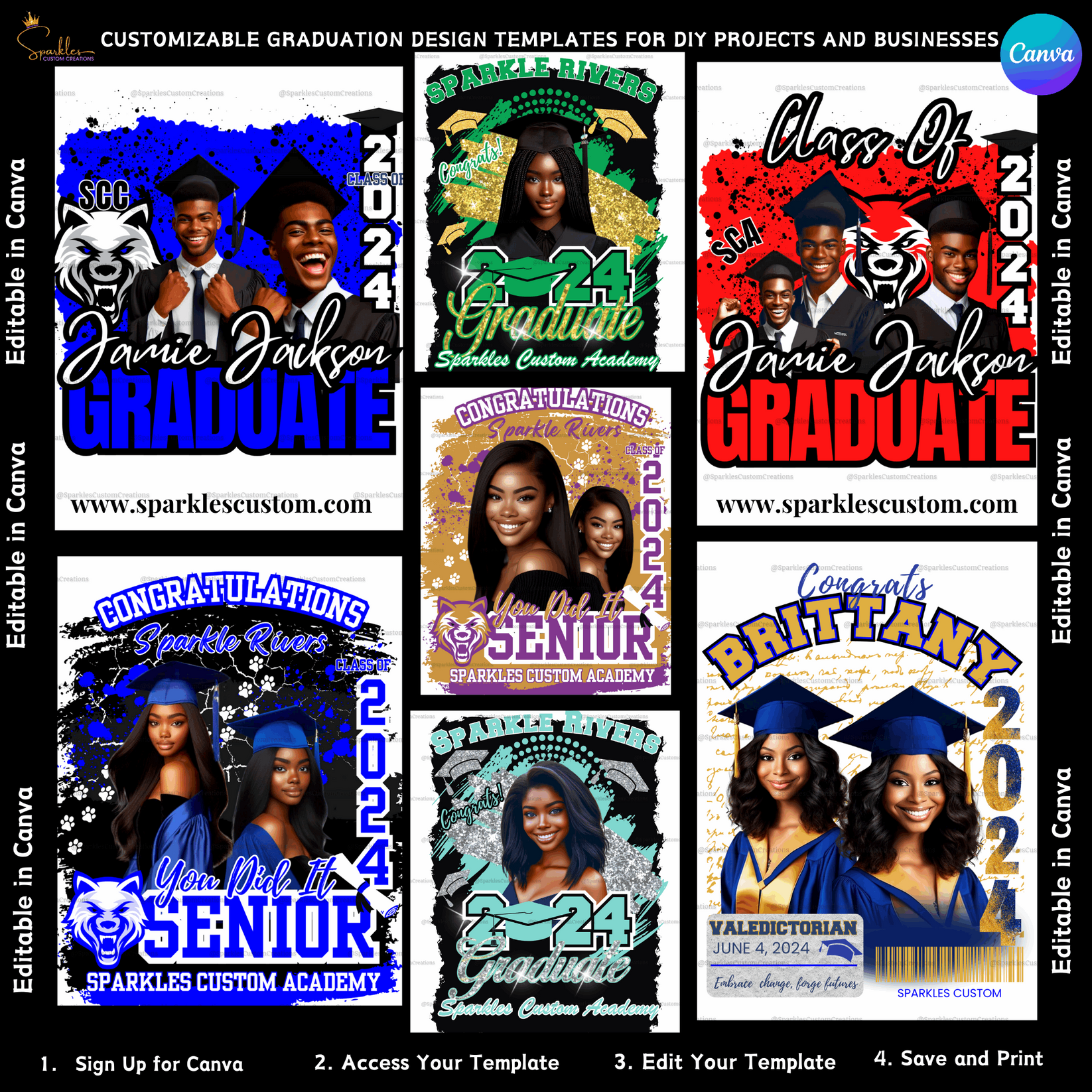 Customizable Graduation Design Templates for DIY Projects and Business ...